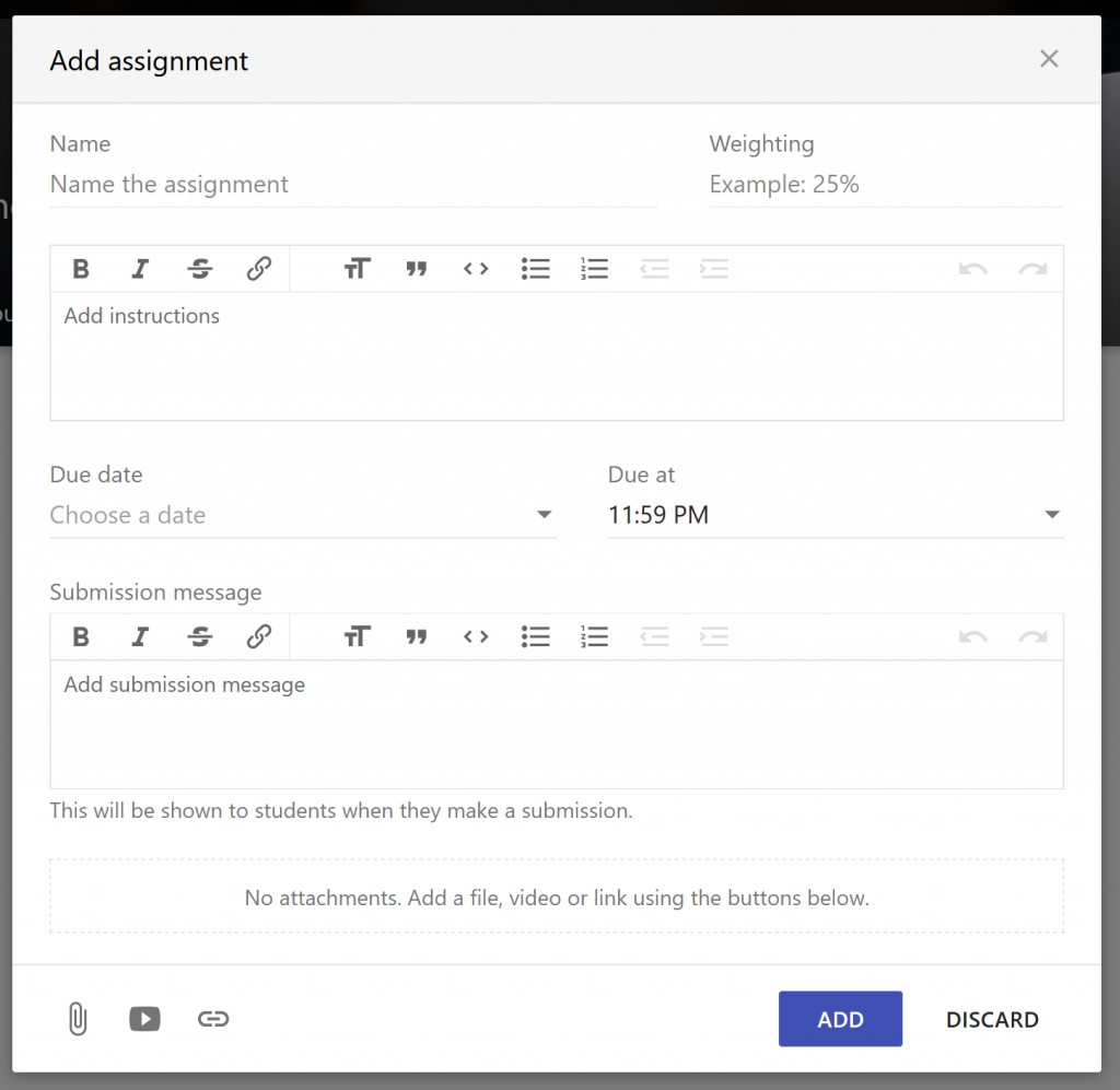 Add assignments | Newee
